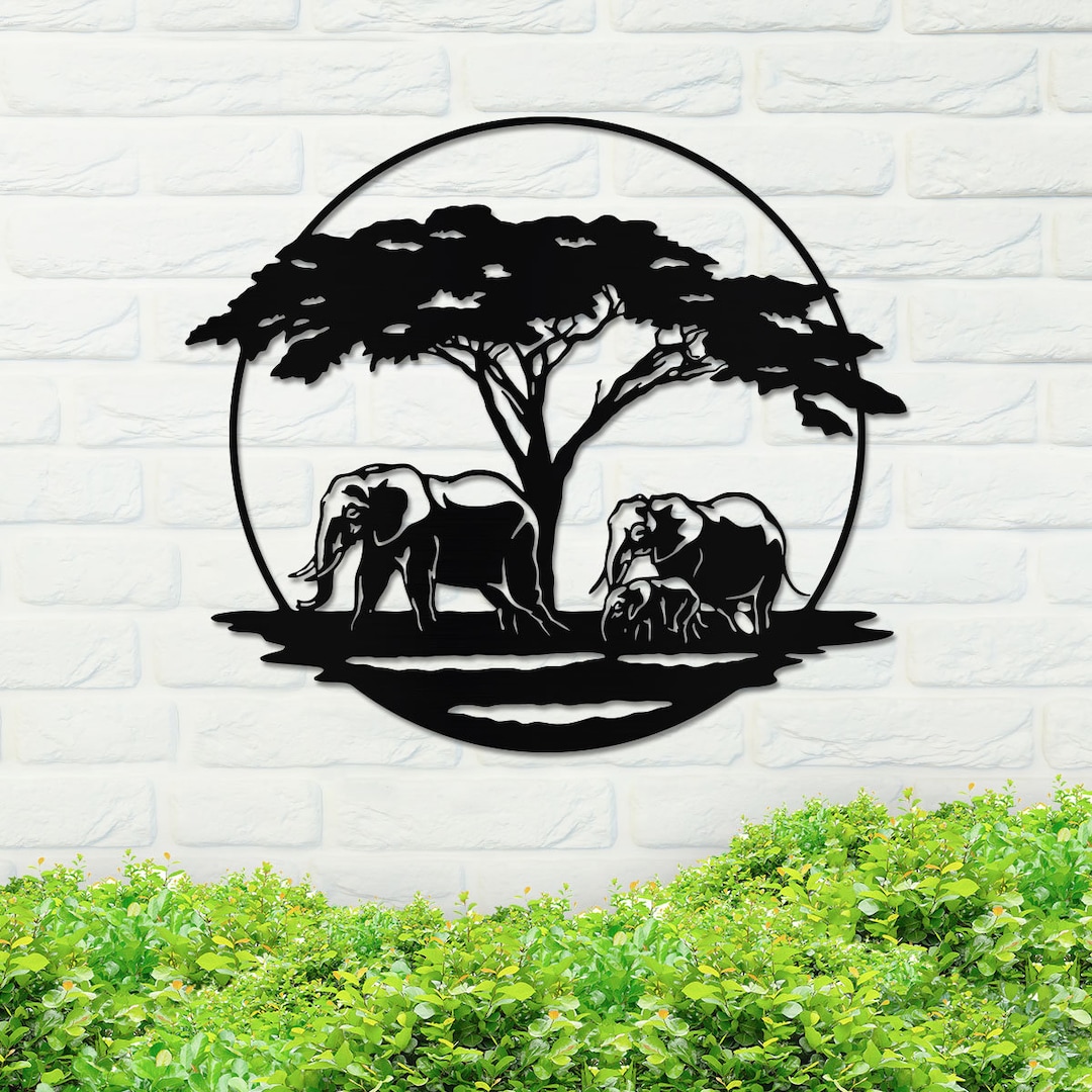 Metal Elephant Sign, Elephant Metal Sign, Metal Wall Art, Housewarming ...