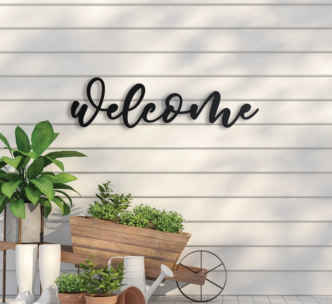 Metal Welcome Sign, Welcome Sign, Metal Front Door Sign, Home Decor ...