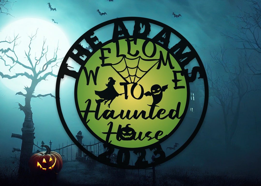 Custom Metal Halloween Sign, Halloween Front Door Sign, Metal Family ...