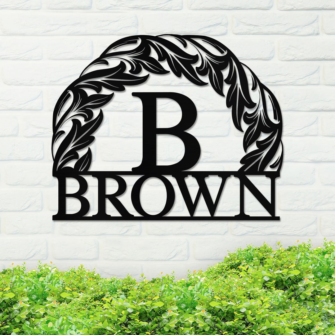 Metal Monogram Sign, Custom Metal Sign, Metal Name Sign, Initial Sign ...