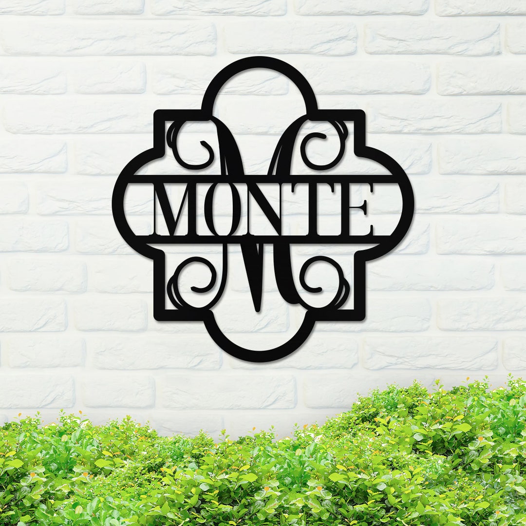 Metal Monogram Sign, Custom Metal Sign, Metal Name Sign, Monogram Wall ...