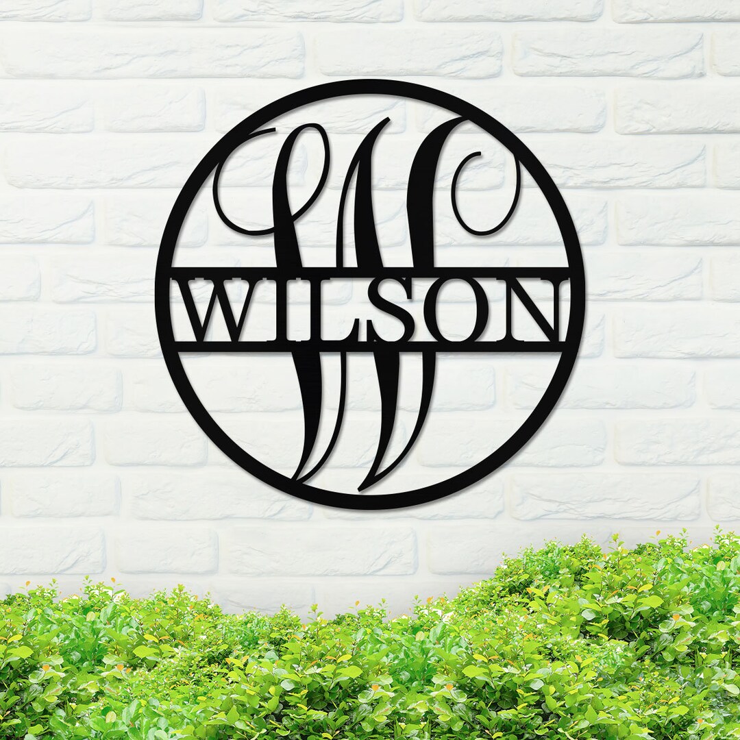 Metal Monogram Sign, Custom Metal Sign, Metal Name Sign, Monogram Wall ...