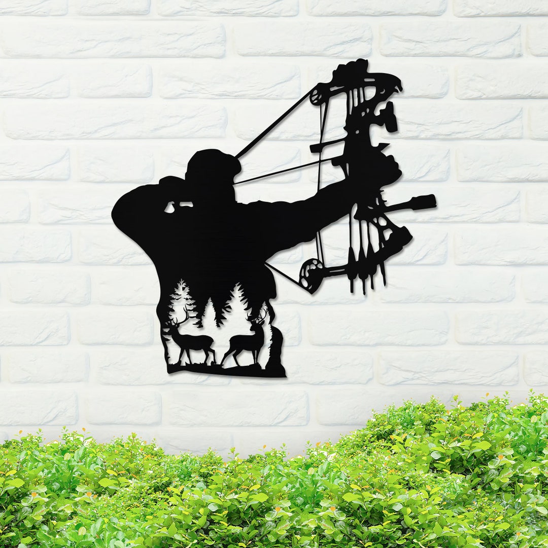 Metal Hunting Bow Sign, Metal Relaxing Sign, Housewarming Gift, Wedding ...