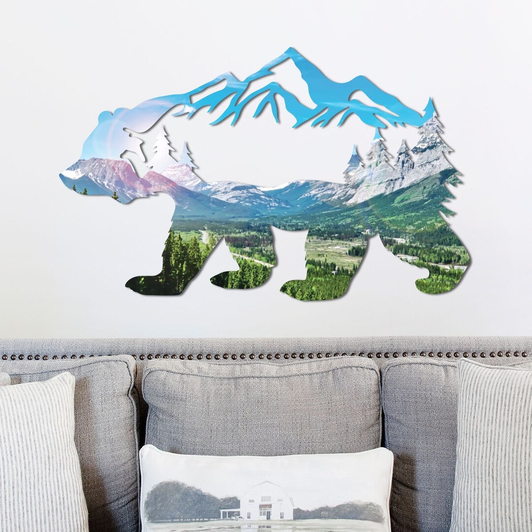 Metal Bear Wall Art, Bear Wall Decor, Bear Metal Sign, Bear Wall ...