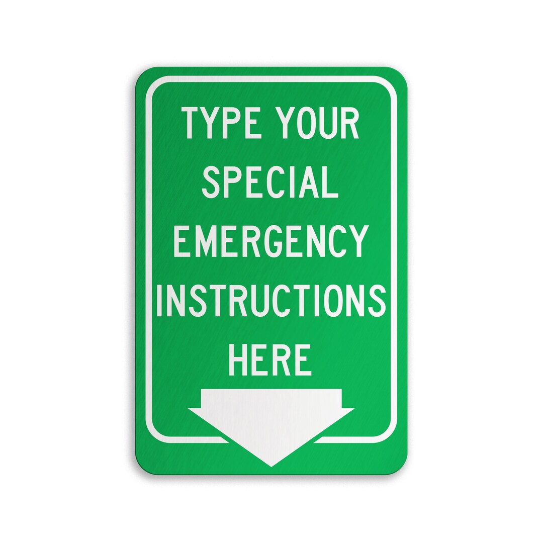 Custom Emergency Instructions Sign - Etsy