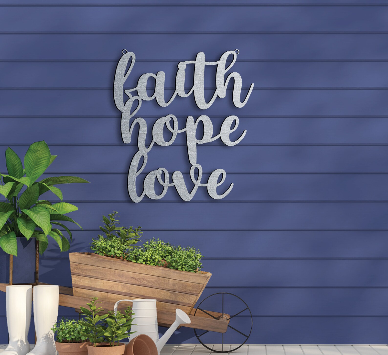Metal Faith Hope Love Sign Faith Sign Metal Front Door Sign - Etsy
