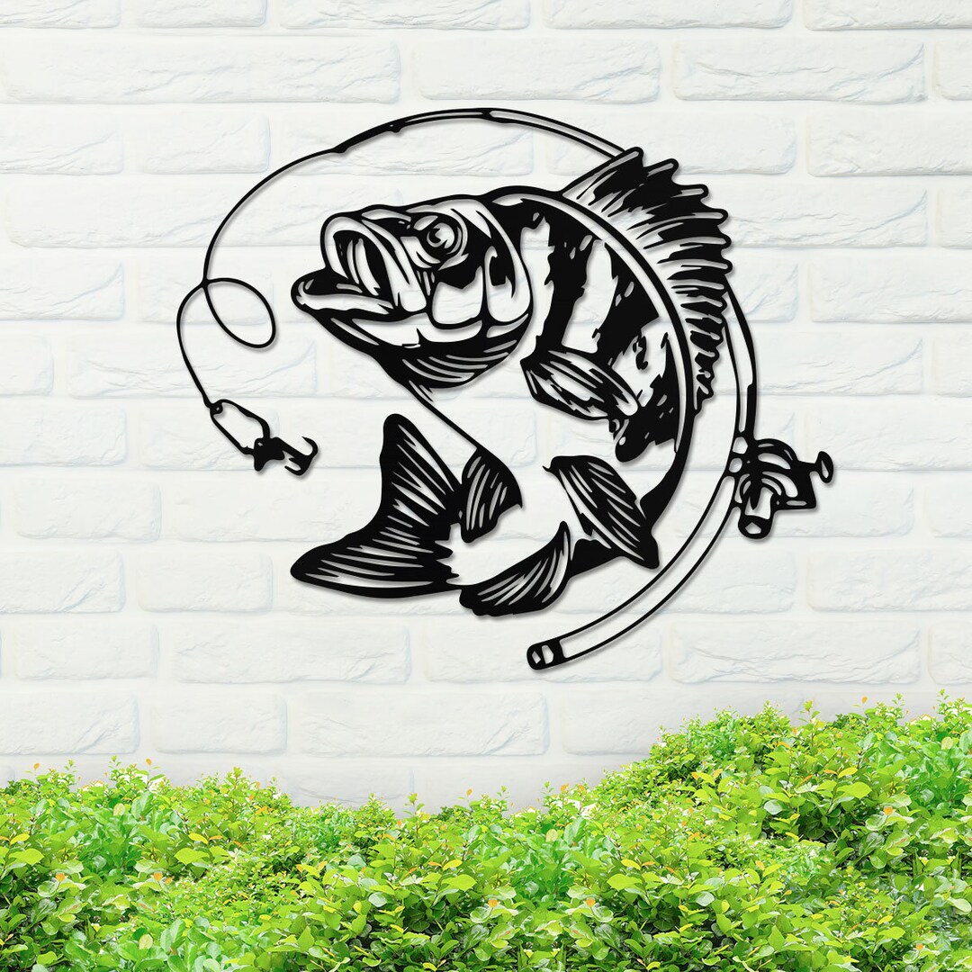 Metal Fishing Sign, Fishing Sign, Metal Fish Sign, Metal Fish Decor ...
