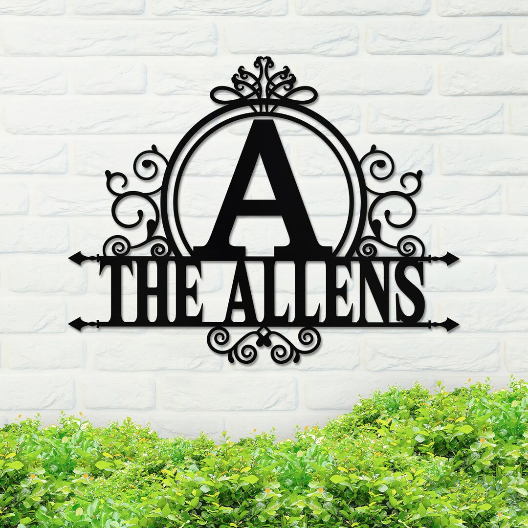 Metal Monogram Sign, Custom Metal Sign, Metal Name Sign, Initial Sign ...