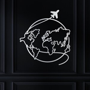 Metal Around the World Sign, World Map Sign, Metal World Map Sign ...