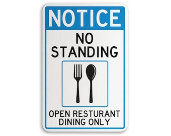 No Standing Sign No Parking Stopping Standing Any Time Sign - Etsy