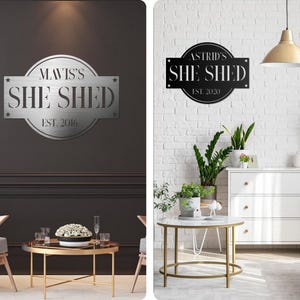 Custom Metal She Shed Sign, Custom Metal Sign, Metal Name Sign, She ...