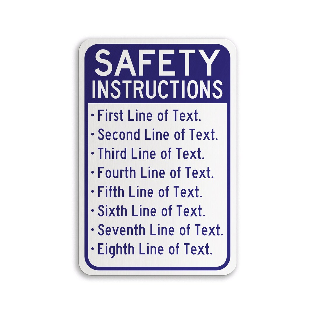 Custom Safety Instructions Sign - Etsy