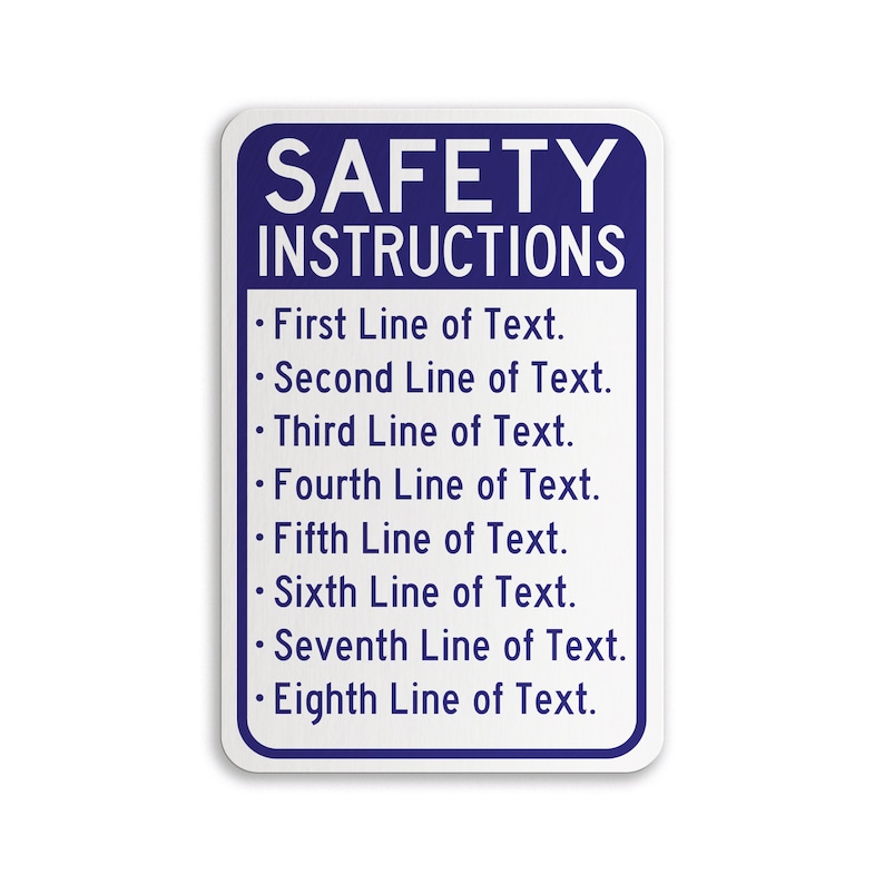 Custom Safety Instructions Sign - Etsy