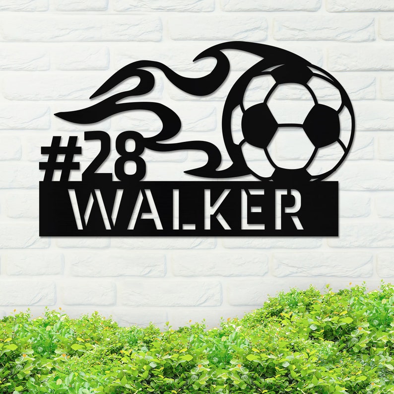 Metal Soccer Sign Custom Metal Sign Metal Name Sign Soccer - Etsy