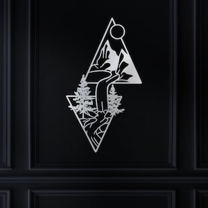 Metal Mountain Landscape Sign, Landscape Metal Sign, Metal Mountain ...