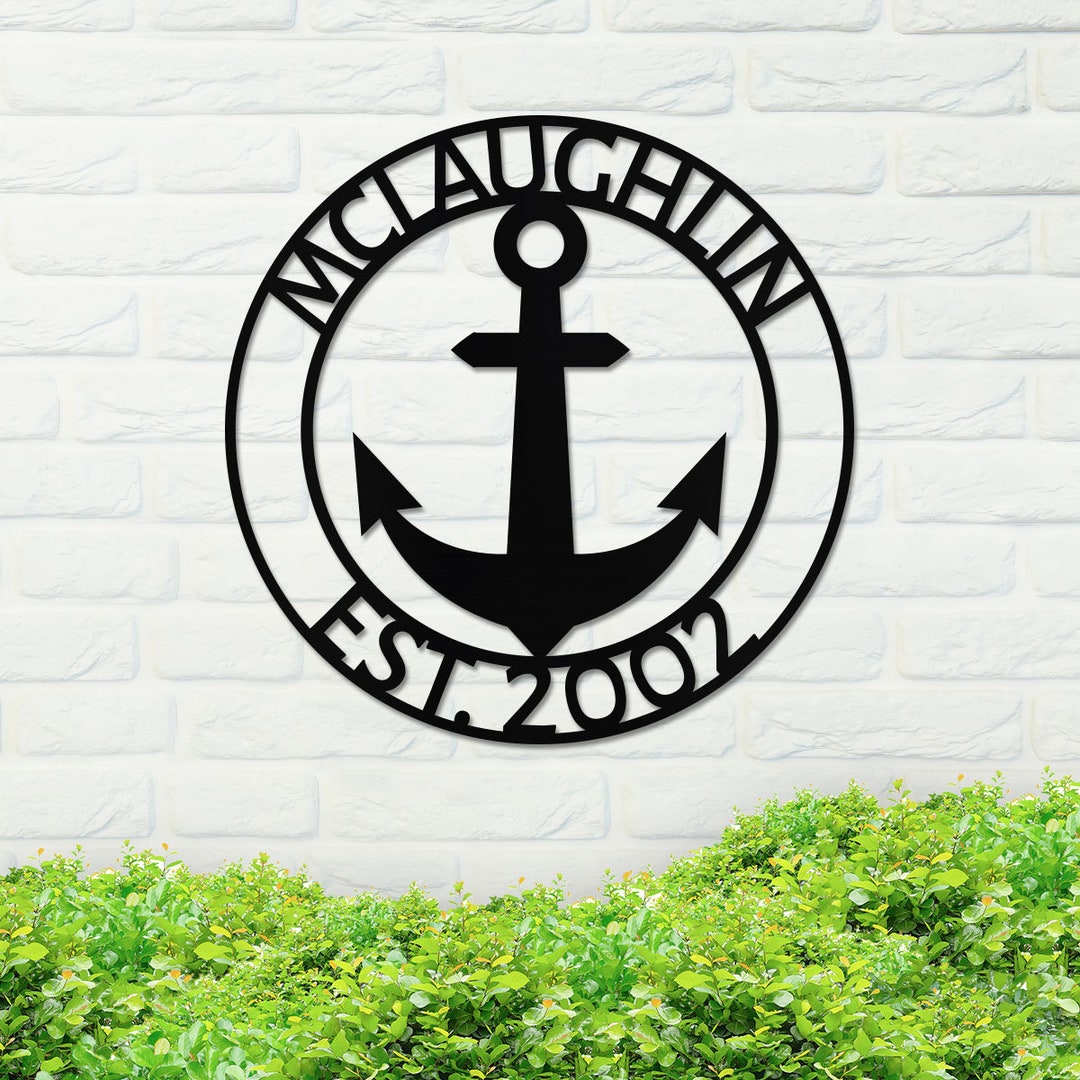 Metal Anchor Sign, Nautical Sign, Metal Anchor Sign, Home Decor Sign ...