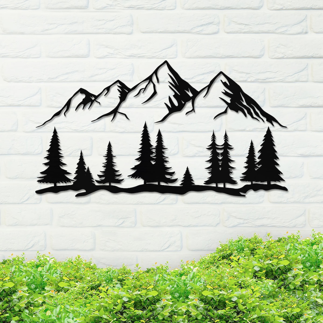 Metal Mountain Landscape Sign, Landscape Metal Sign, Metal Mountain ...