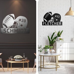 Football Sign, Custom Metal Sign, Metal Name Sign, Football Name Sign ...