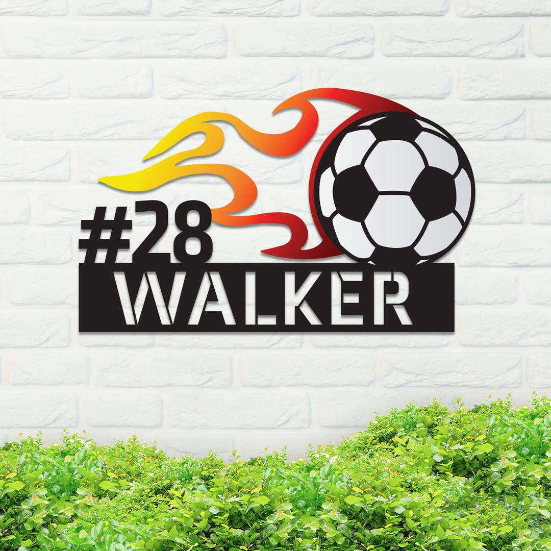Metal Soccer Sign, Custom Metal Sign, Metal Name Sign, Soccer Name Sign ...