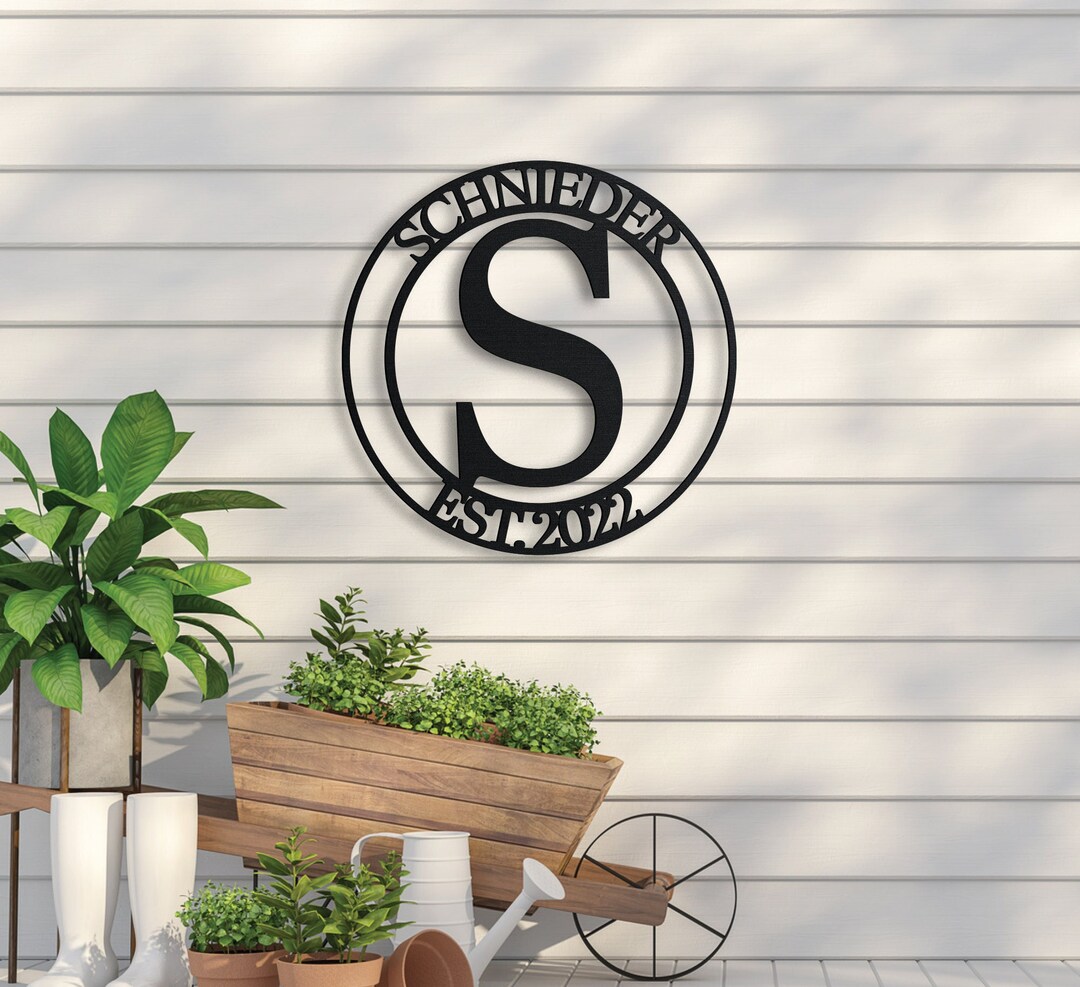 Metal Monogram Sign, Custom Metal Sign, Metal Name Sign, Monogram Wall ...