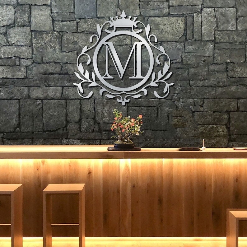 Metal Monogram Sign Custom Metal Sign Metal Name Sign - Etsy