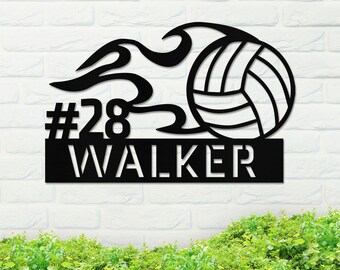Personalized Volleyball Metal Wall Decor With Volleyball Aluminum ...