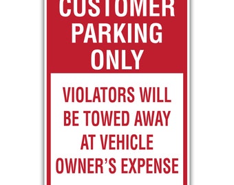Customer Parking Only Signs - Etsy