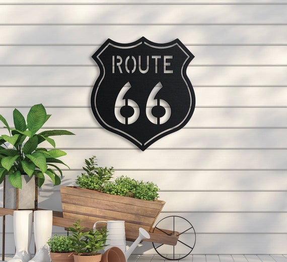 Metal Route 66 Sign Black Metal Route 66 Sign Route 66 Sign - Etsy