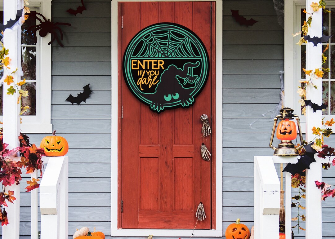 Metal Enter If You Dare Sign, Halloween Sign, Metal Front Door Sign ...