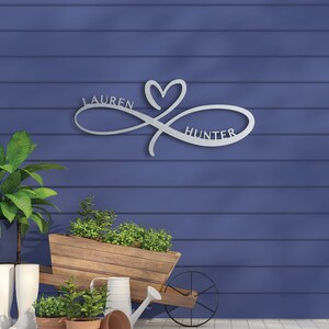 Personalized Infinity Heart Metal Sign, Custom Infinity Metal Sign ...