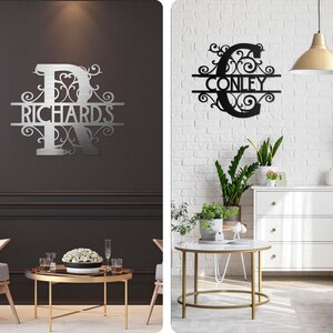 Metal Monogram Sign, Custom Metal Sign, Metal Name Sign, Monogram Wall ...