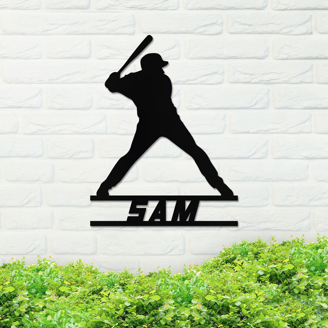 Metal Kid's Name Sign, Baseball Metal Sign, Custom Sports Metal Sign ...