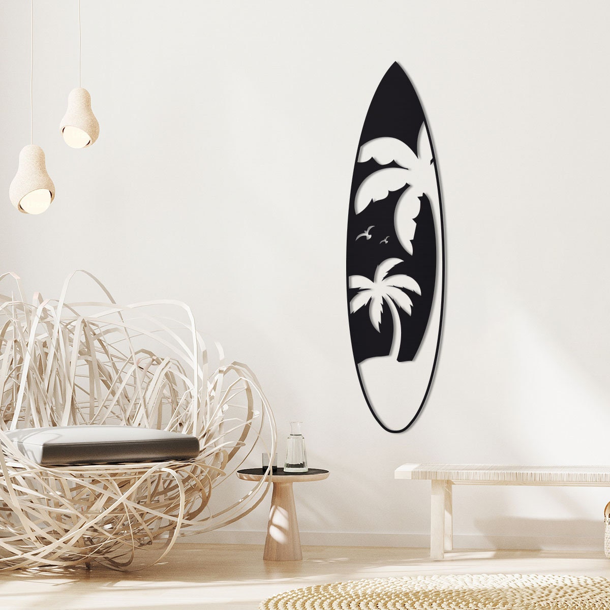 Metal Palm Tree Surfboard Sign Palm Tree Surfboard Sign - Etsy
