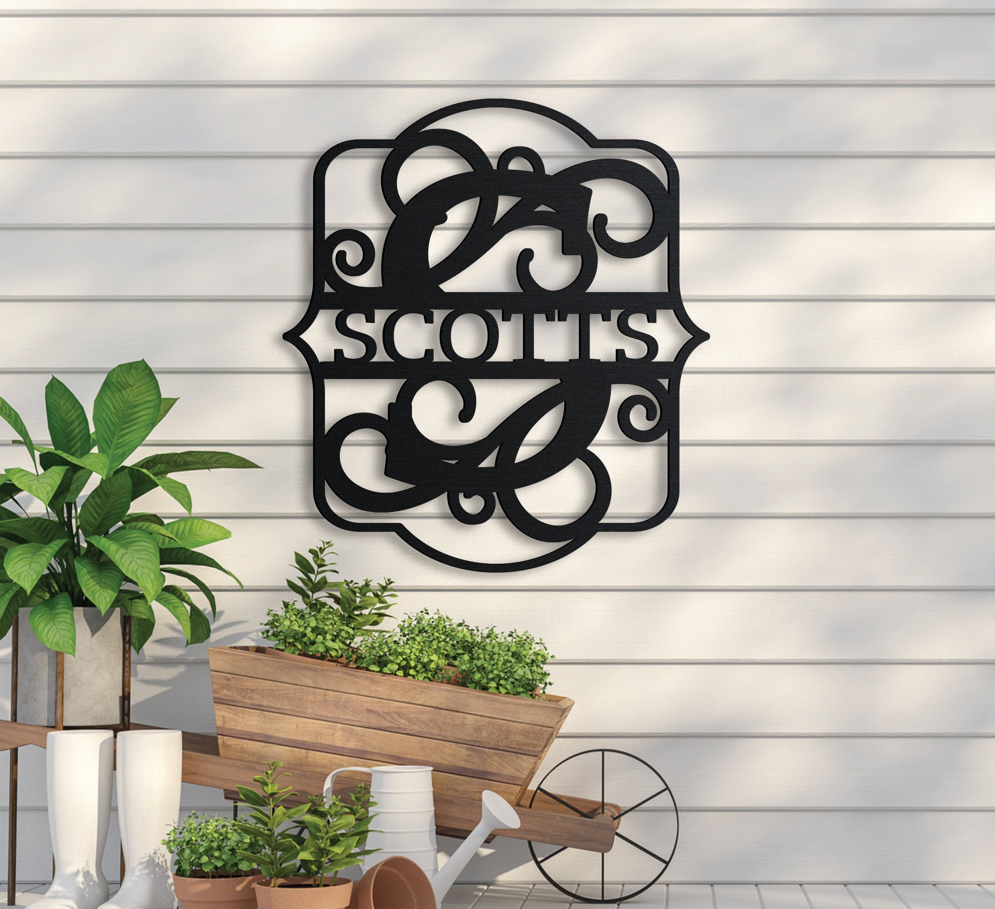 Metal Monogram Sign Custom Metal Sign Metal Name Sign - Etsy