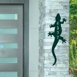 Steel Lizard Address Sign, Metal Sign, Gifts, Tropical, Decoration ...