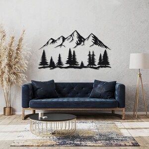 Metal Mountain Landscape Sign, Landscape Metal Sign, Metal Mountain ...