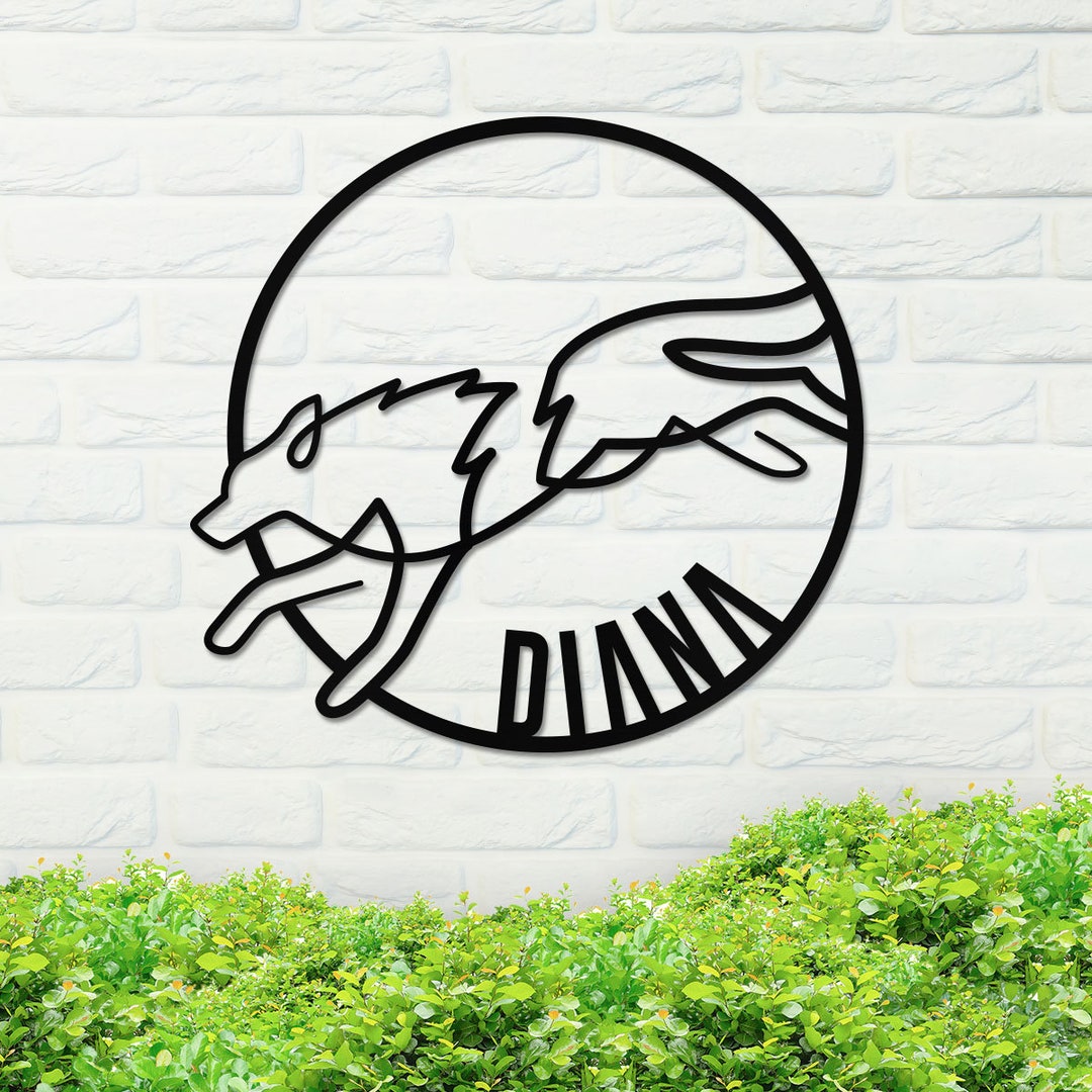 Metal Name Sign, Wolf Metal Sign, Metal Name Sign, Personalized Gift ...