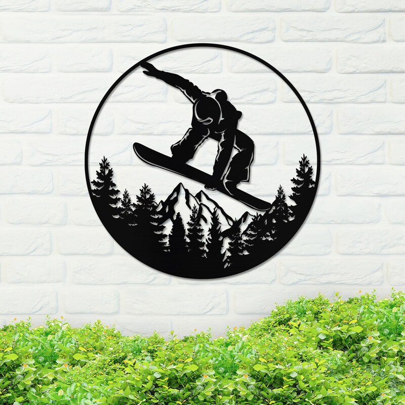 Snowboard Metal Art - Etsy