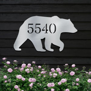 Metal Bear Address Sign, Custom Address Sign, Metal Bear Sign, Address ...