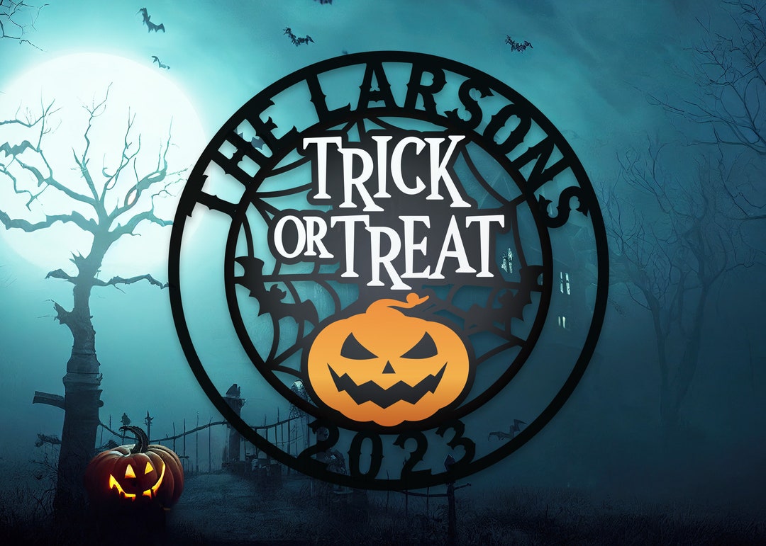 Custom Metal Halloween Sign, Halloween Front Door Sign, Metal Family ...