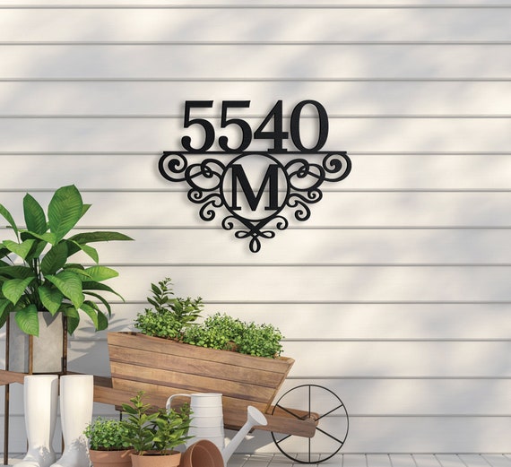 Metal Address Sign Custom Address Sign Metal Monogram Sign - Etsy