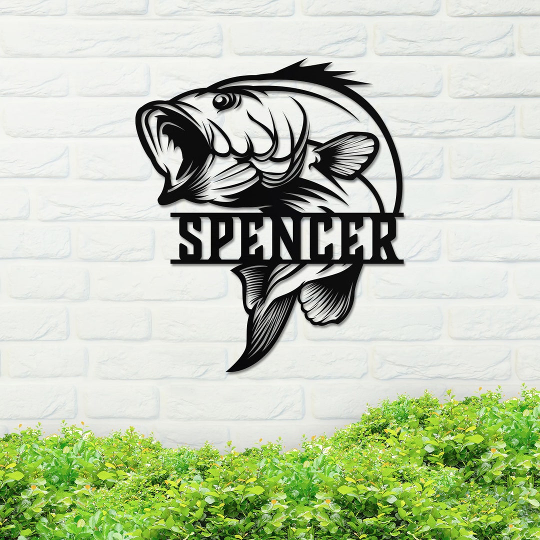 Custom Metal Fishing Sign, Fishing Sign, Metal Fish Sign, Metal Fish ...