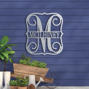 Metal Monogram Sign, Custom Metal Sign, Metal Name Sign, Initial Sign ...