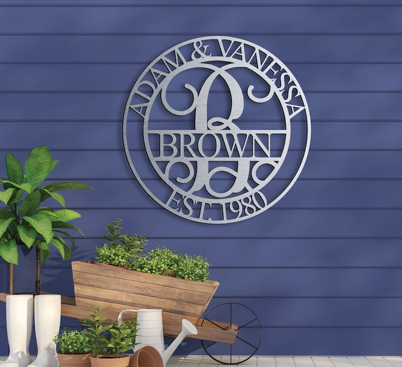 Metal Monogram Sign Custom Metal Sign Metal Name Sign - Etsy