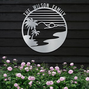Custom Island Landscape Metal Sign, Island Sunset Metal Sign, Metal ...