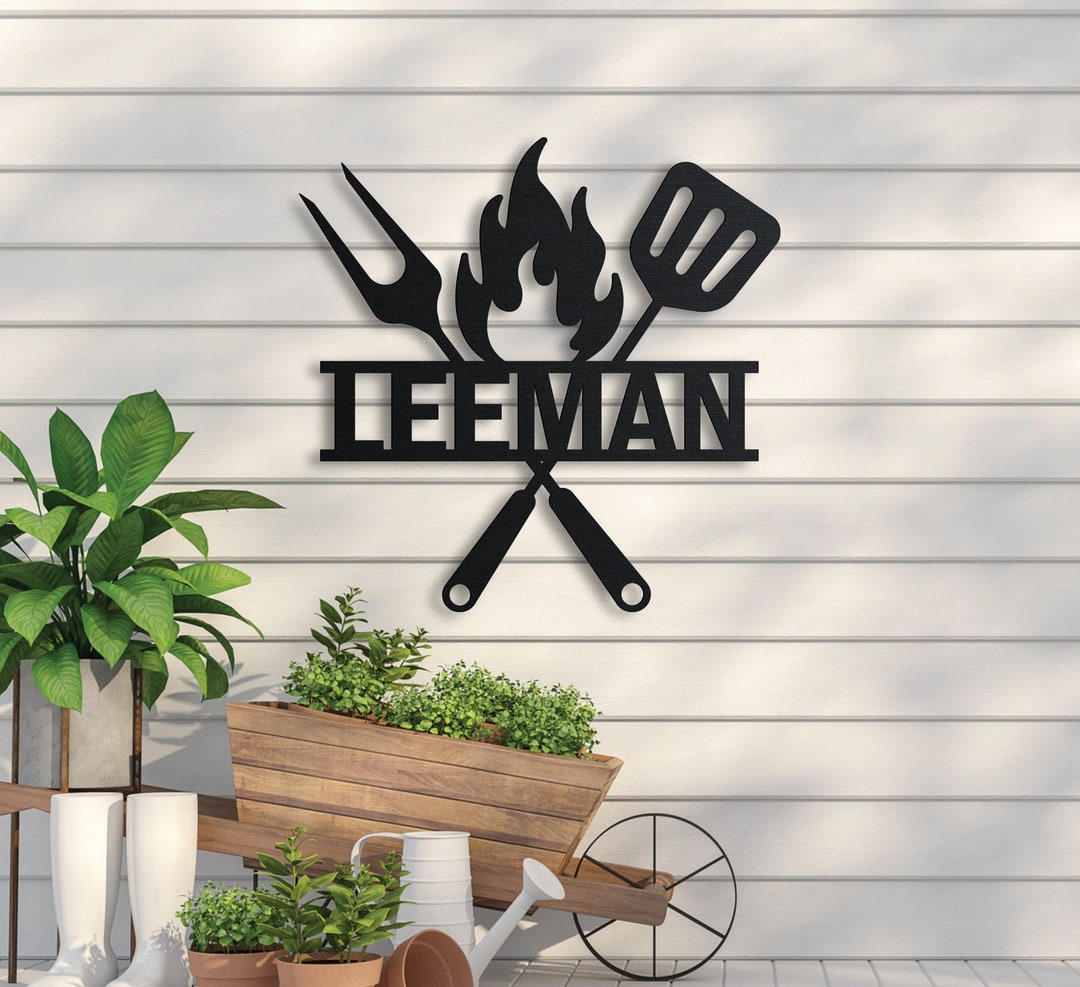 Metal Name Sign, Custom Metal Sign, Metal Name Sign, Monogram Wall ...