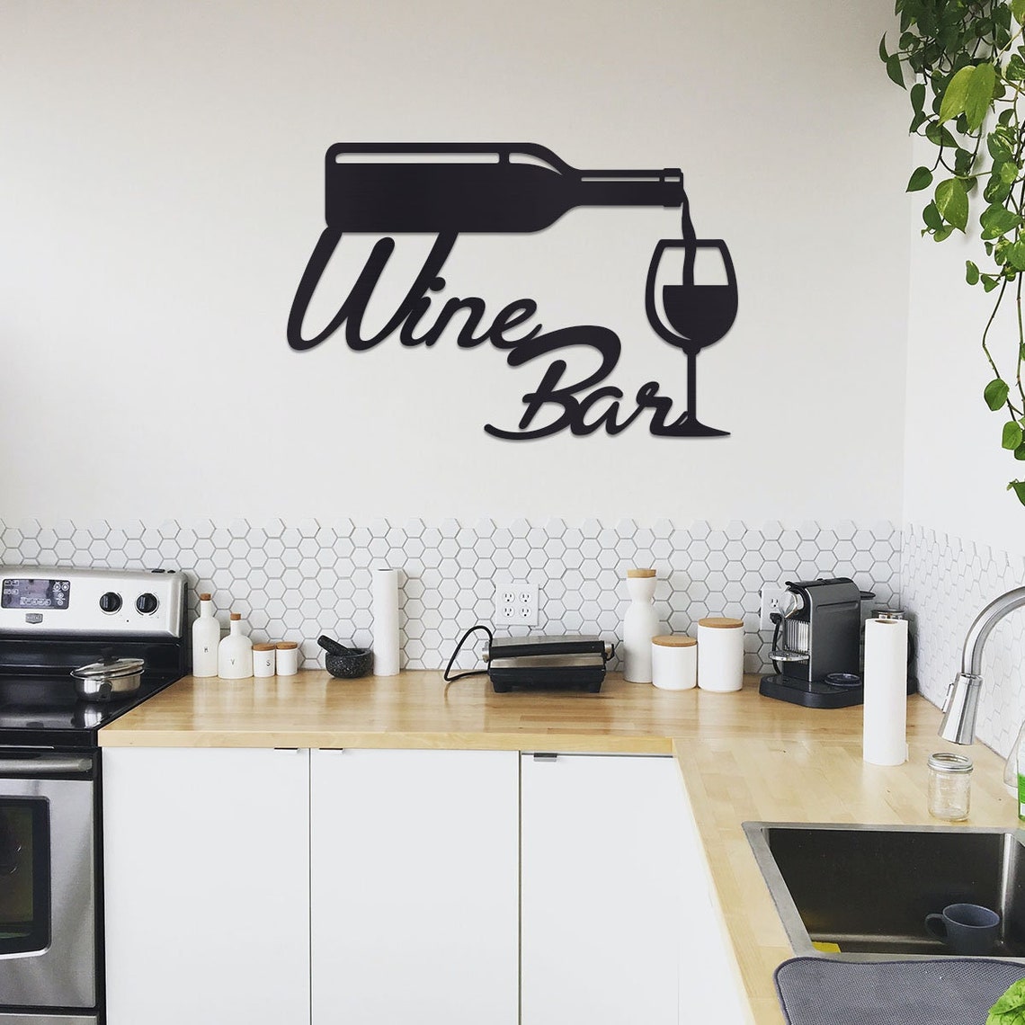 Metal Wine Bar Sign, Wine Bar Sign, Metal Kitchen Sign, Home Decor Sign ...