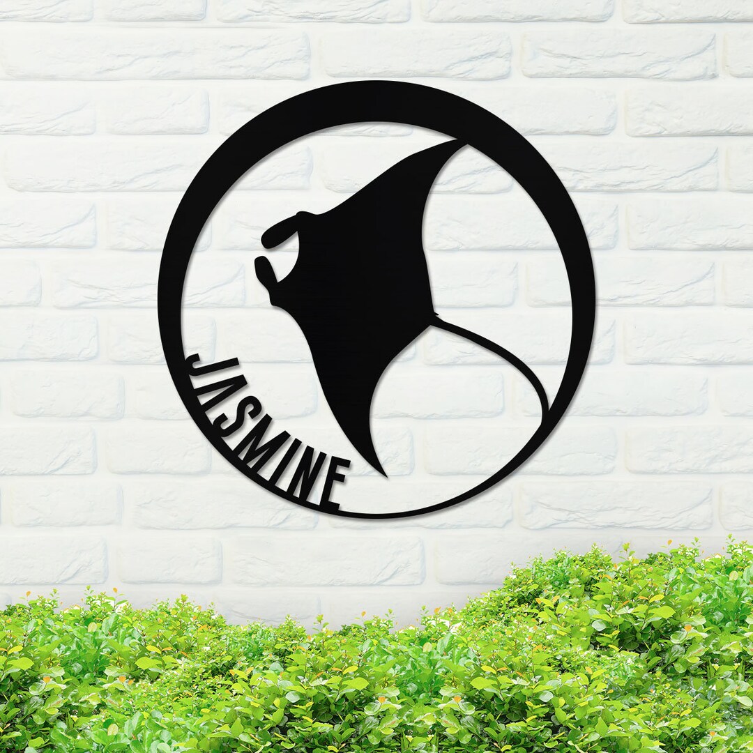 Metal Name Sign, Manta Ray Metal Sign, Metal Name Sign, Family Name ...