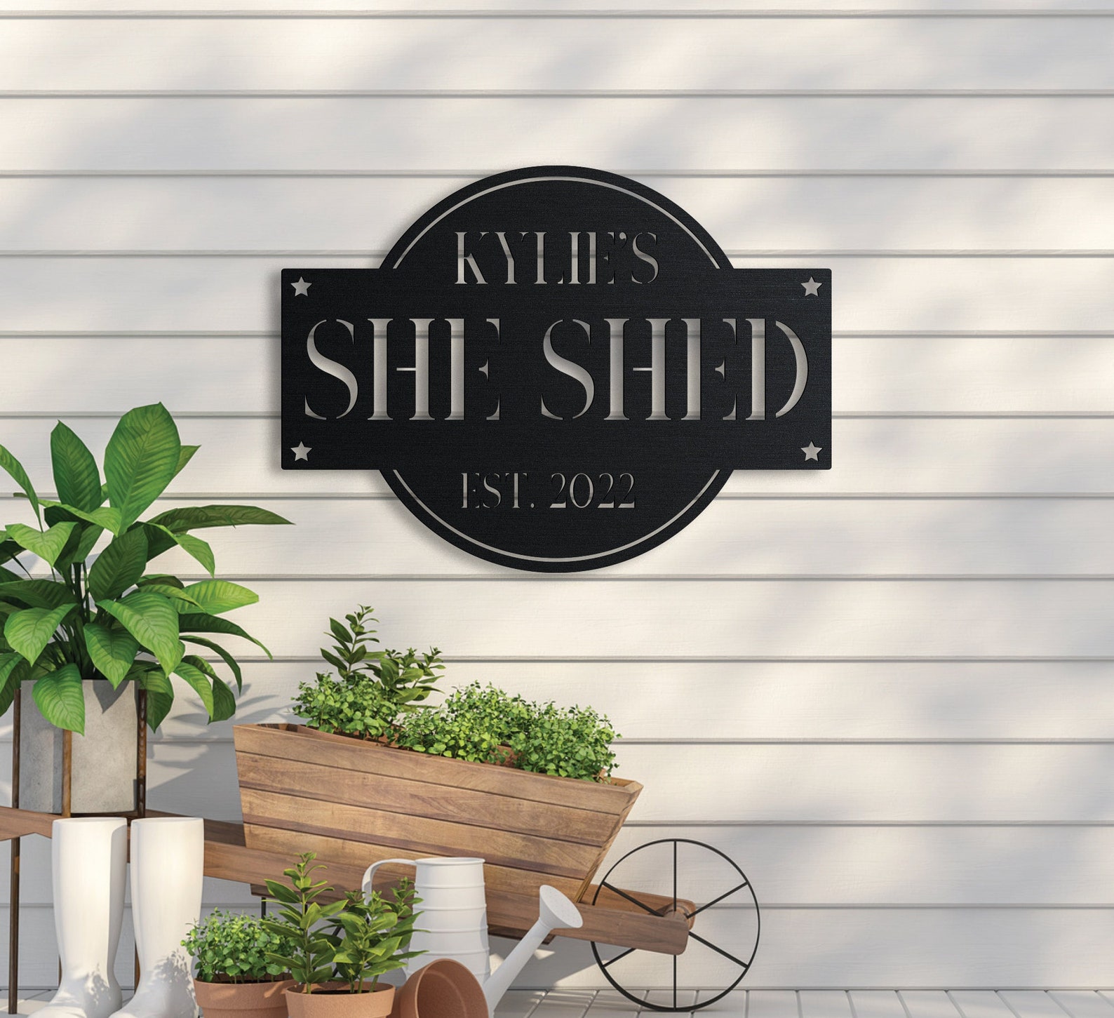 Custom Metal She Shed Sign, Custom Metal Sign, Metal Name Sign, She ...