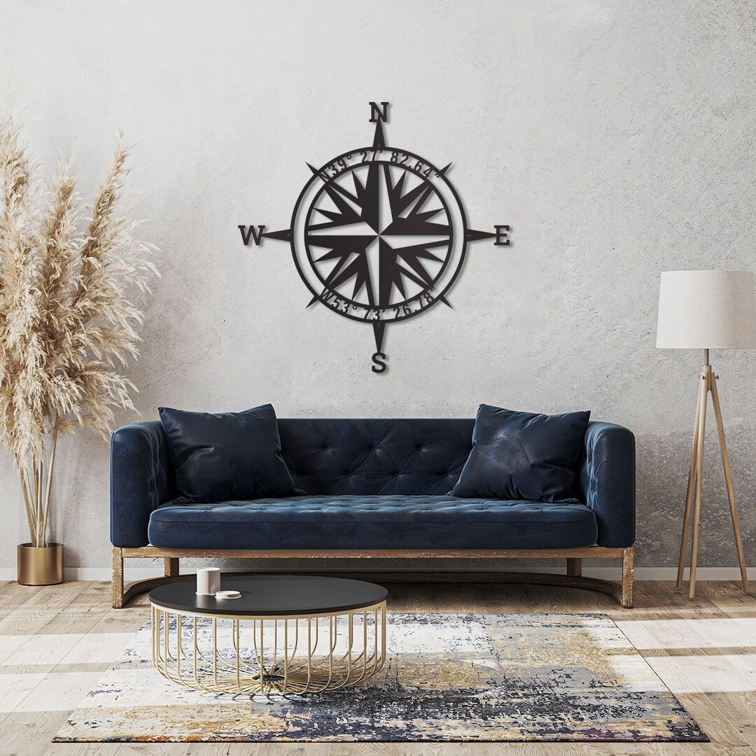 Metal Compass Sign Compass Sign Personalized Gift - Etsy